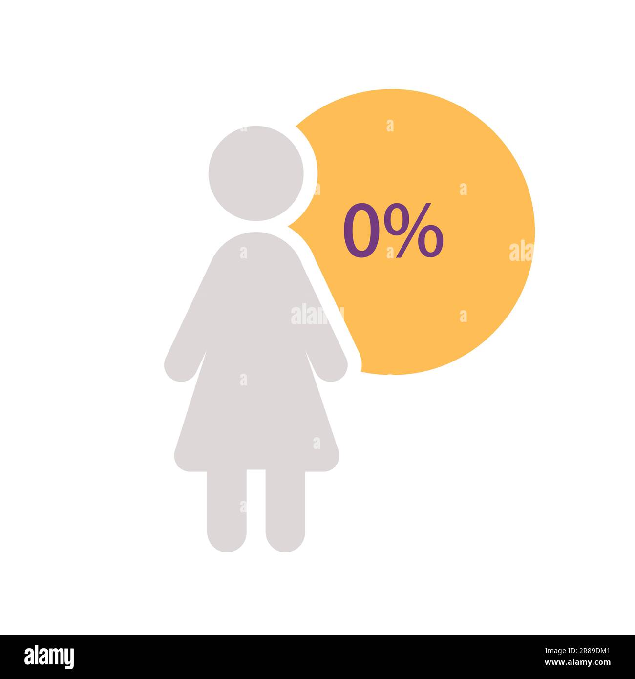 Female silhouette infographic chart design template with zero ...