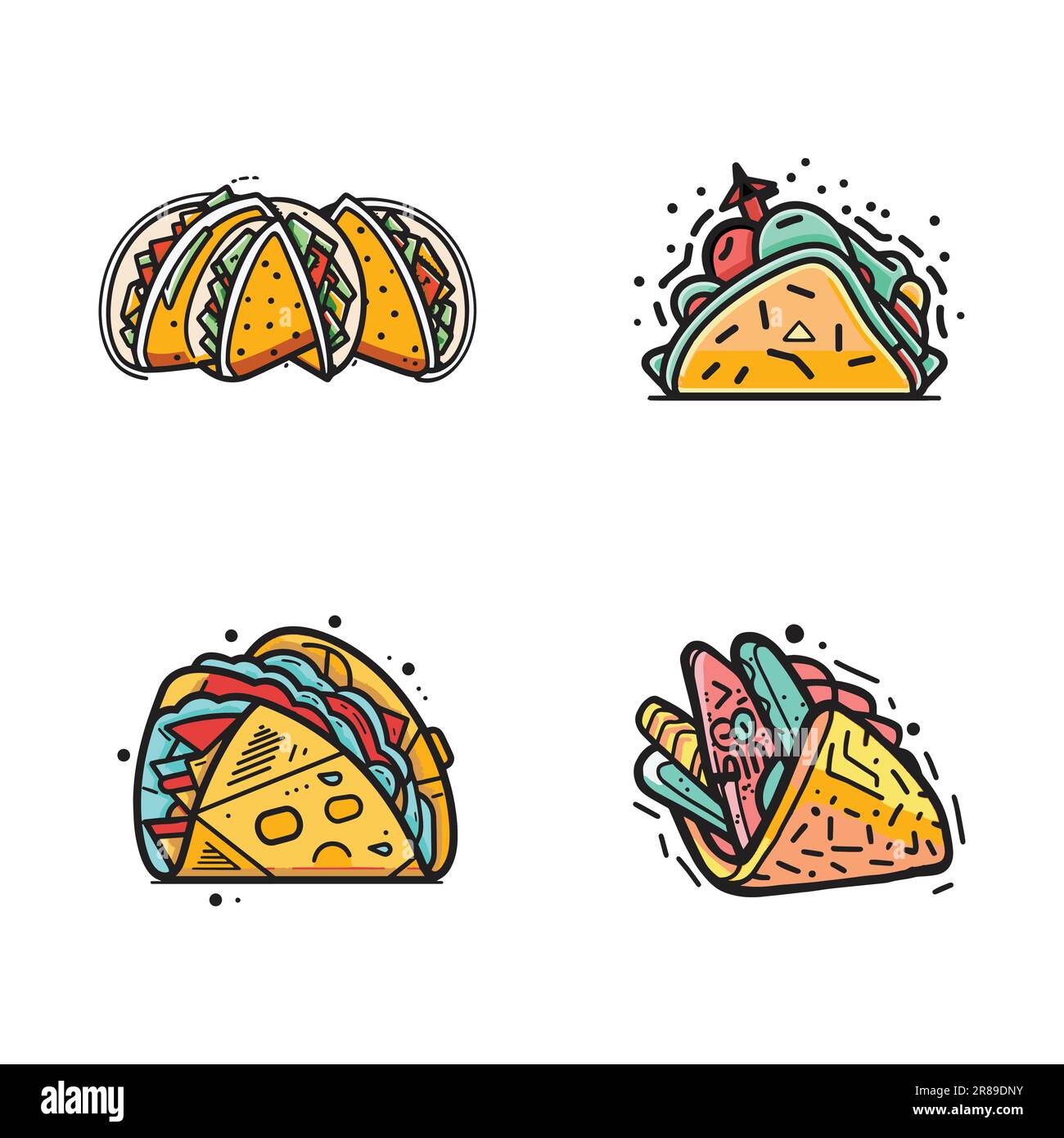 Vintage taco illustration hi-res stock photography and images - Alamy