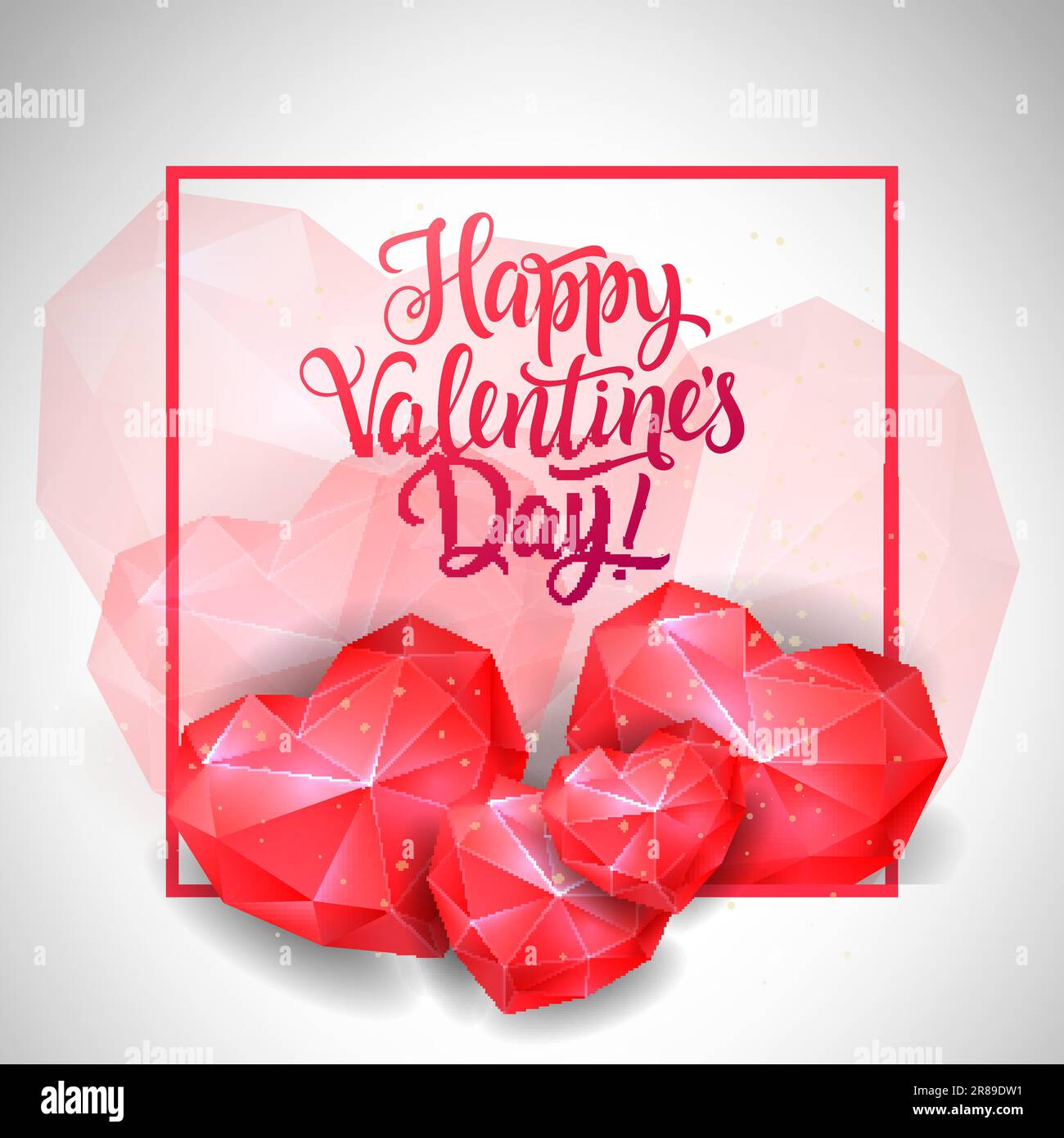 Valentines Day Poster with Ruby Hearts Stock Vector Image & Art - Alamy