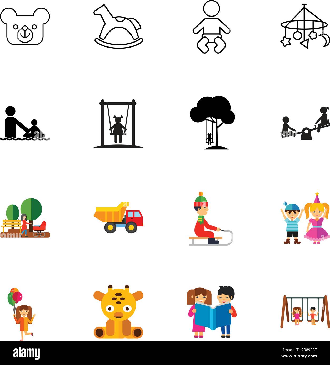 Childhood icon set Stock Vector Image & Art - Alamy