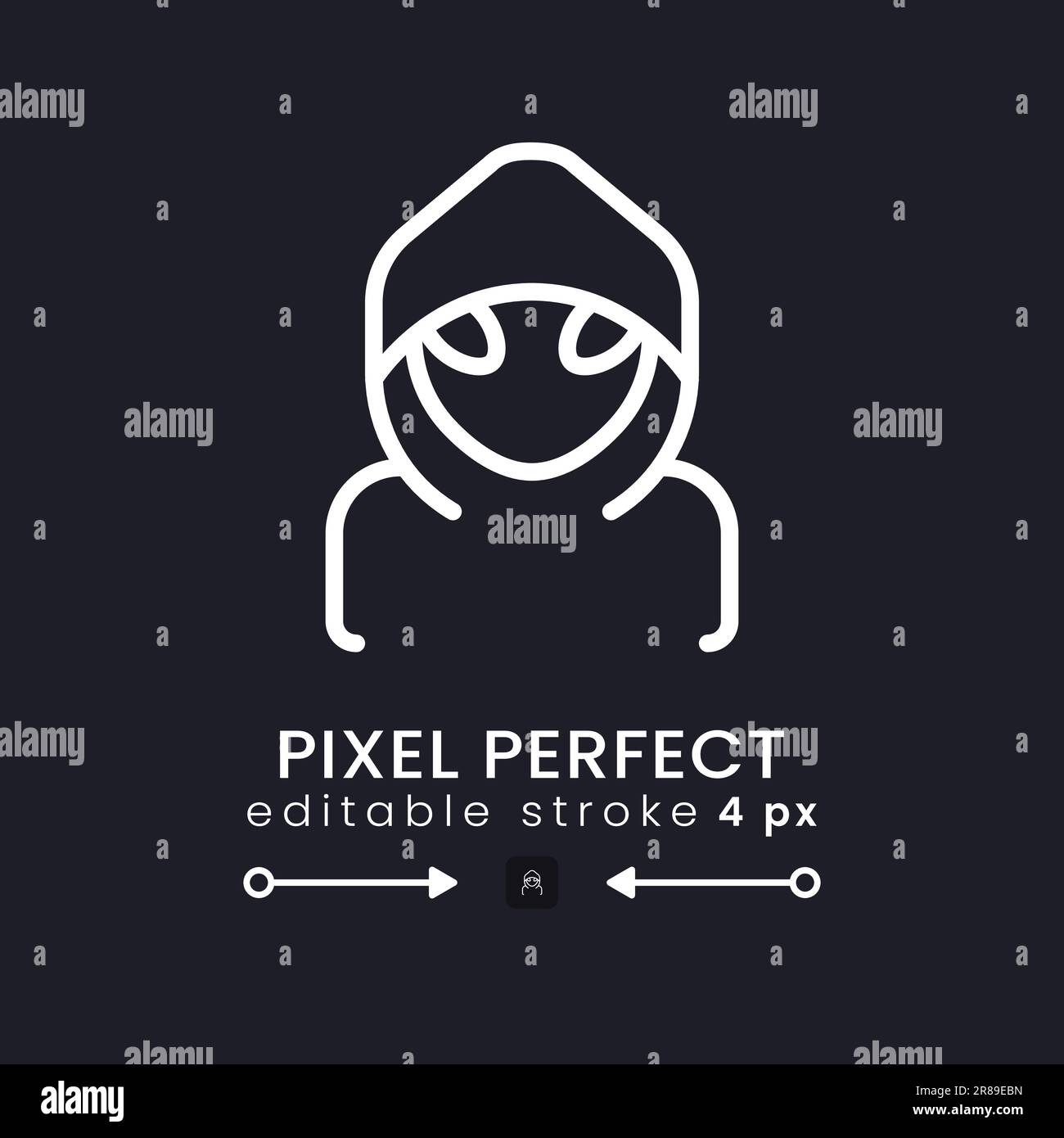 Hacker white linear desktop icon on black Stock Vector Image & Art - Alamy