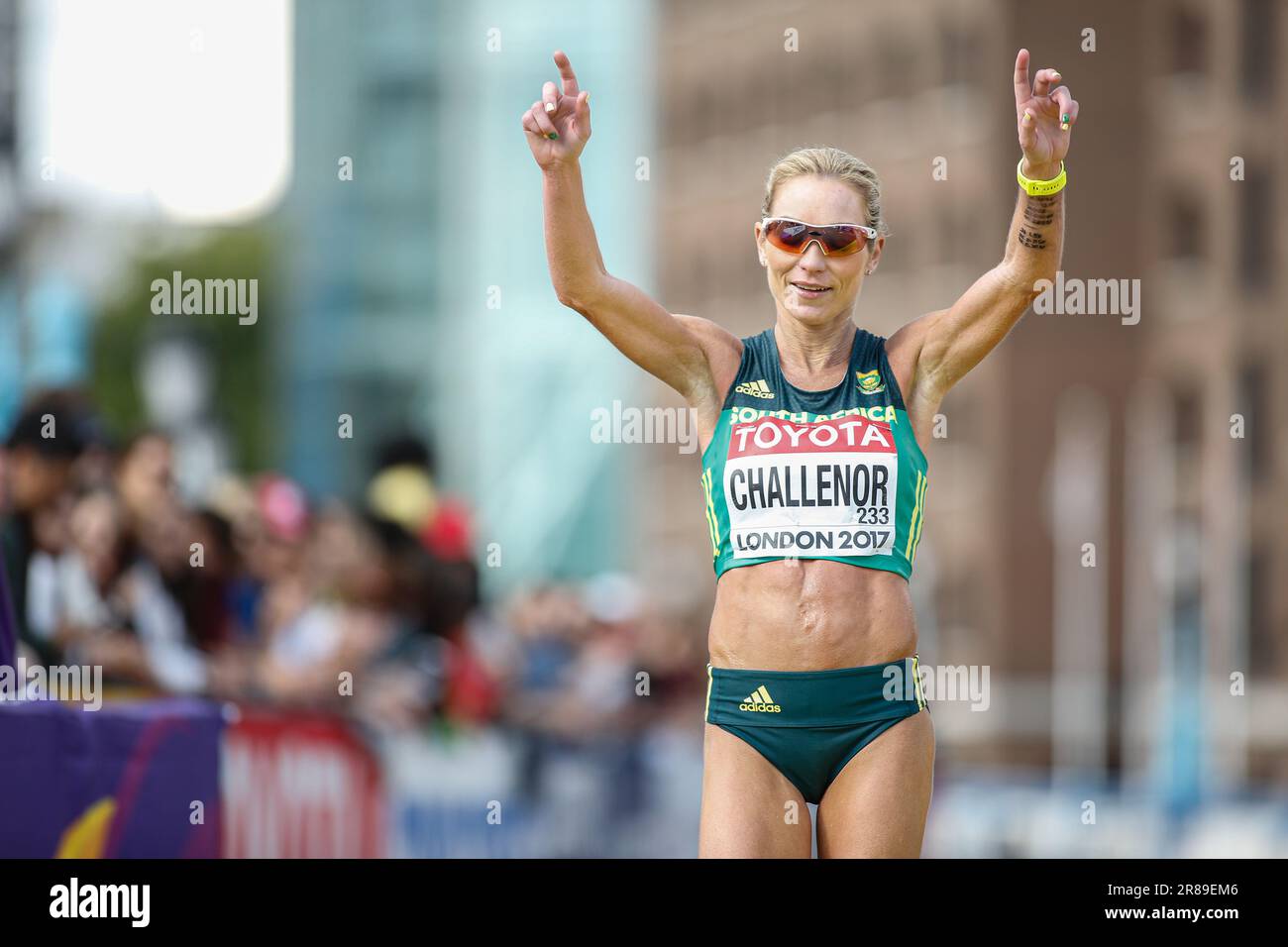 Jenna Leigh Challenor participating in the marathon at the World ...