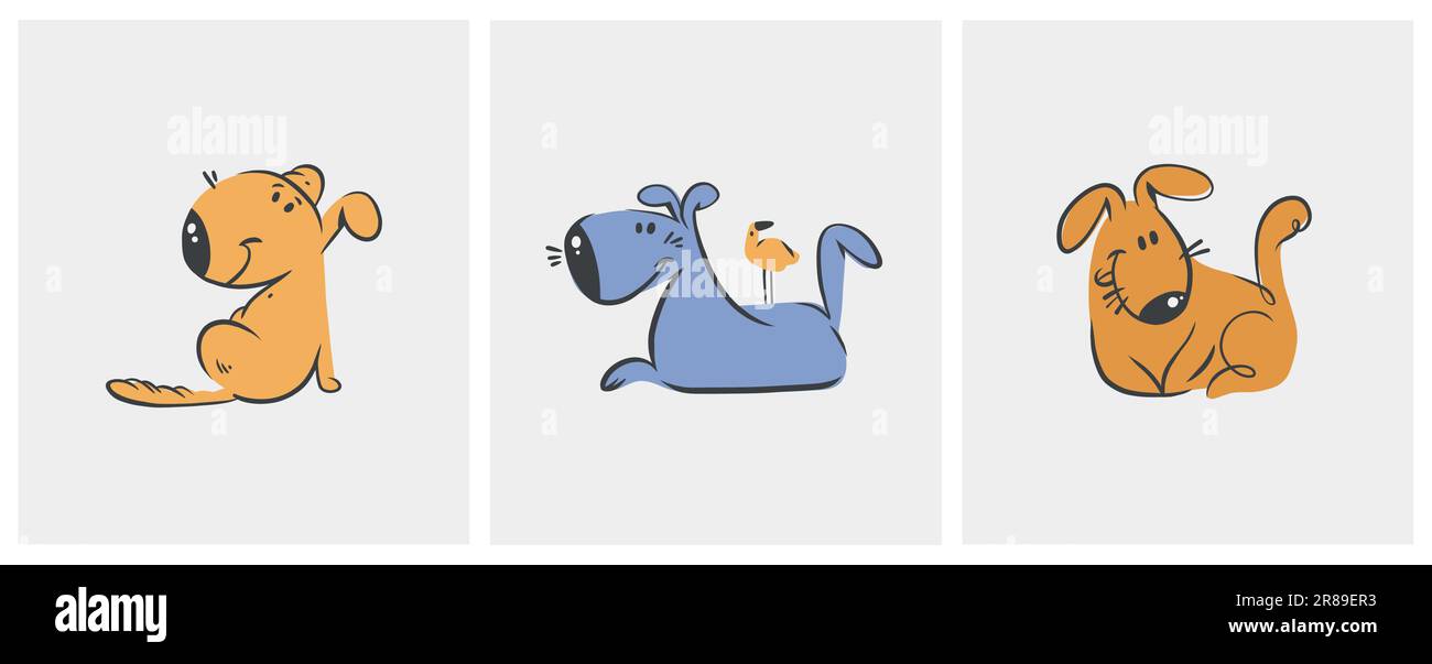 Hand drawing vector abstract cute dog doodle illustration. Cartoon dog ...