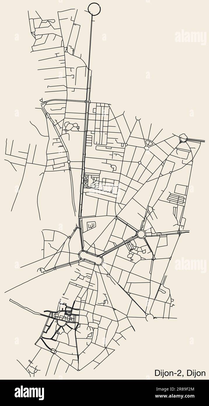 Street roads map of the DIJON-2 CANTON, DIJON Stock Vector Image & Art ...