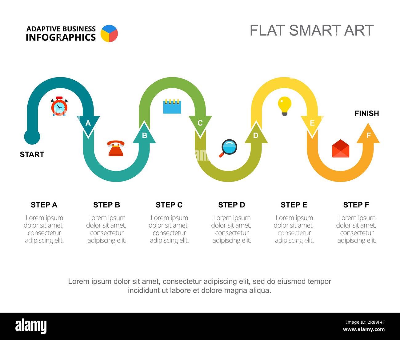 Six Steps Startup Slide Template Stock Vector Image & Art - Alamy