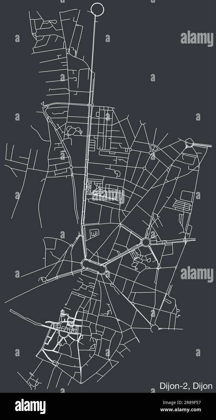 Street roads map of the DIJON-2 CANTON, DIJON Stock Vector Image & Art ...
