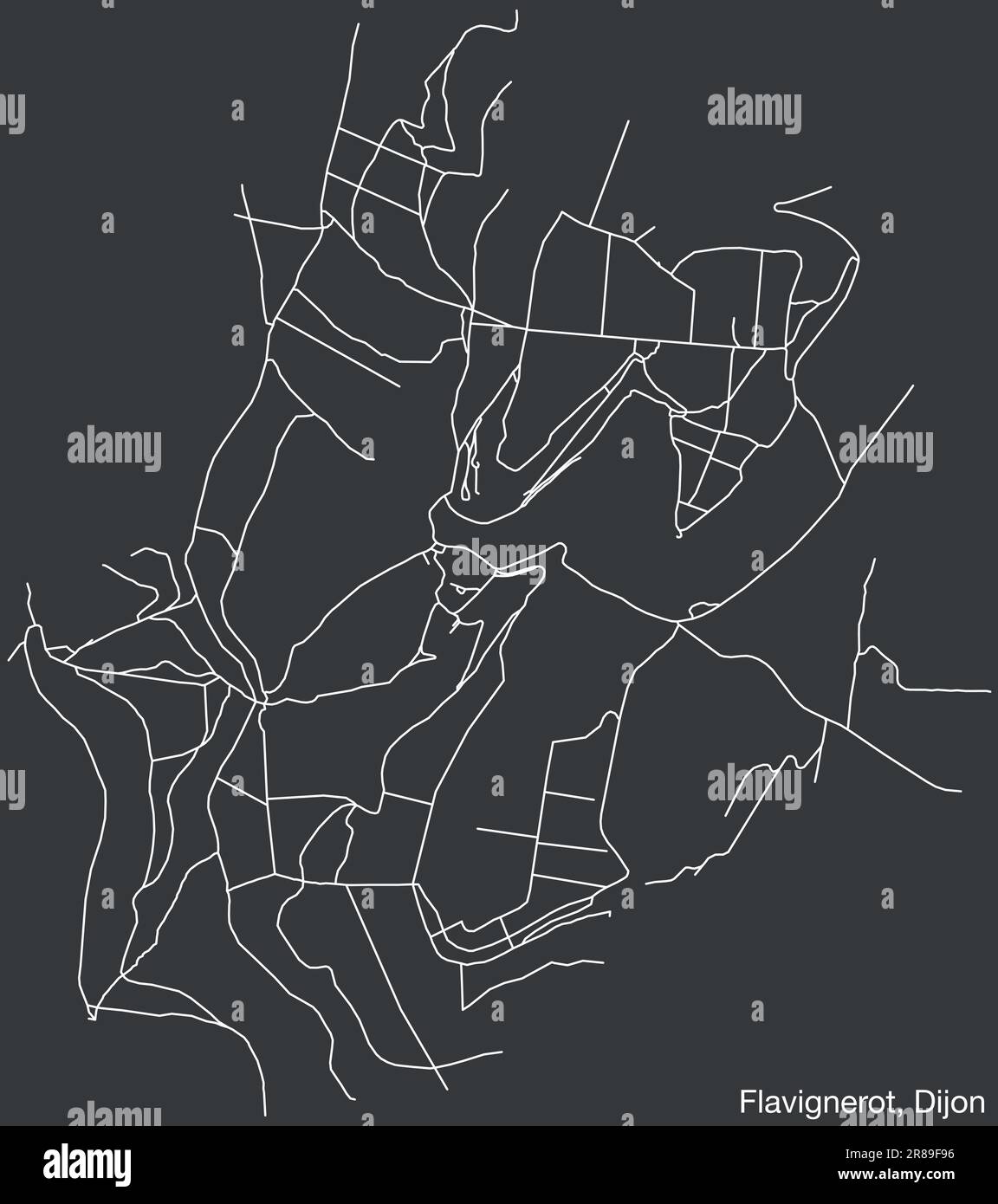 Street roads map of the FLAVIGNEROT QUARTER, DIJON Stock Vector Image ...