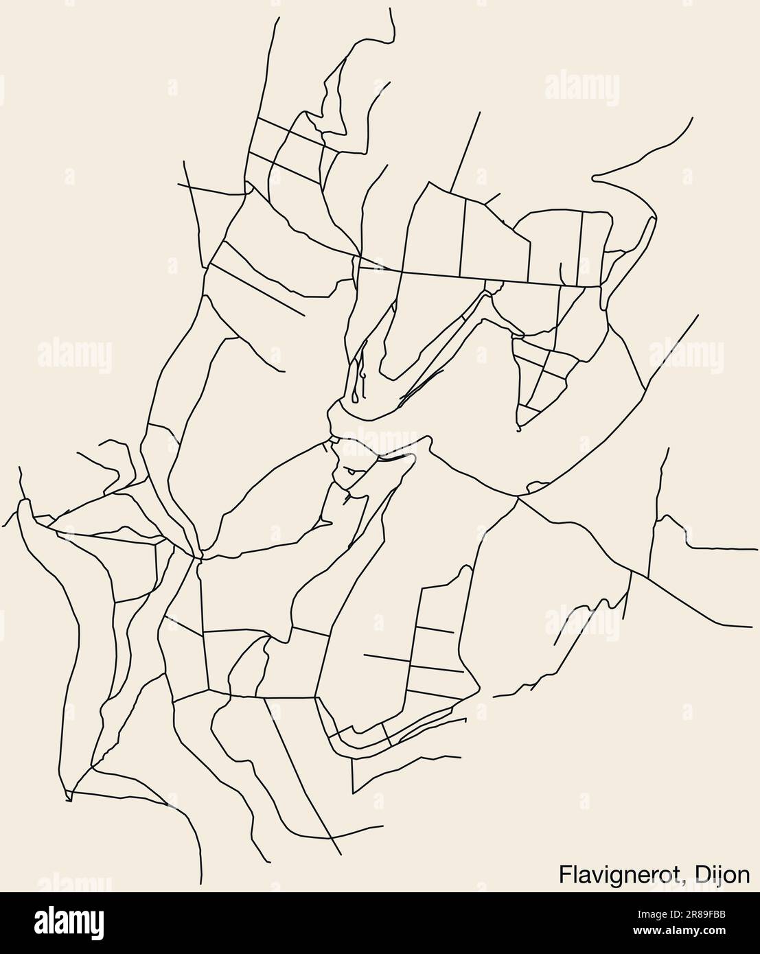 Street roads map of the FLAVIGNEROT QUARTER, DIJON Stock Vector Image ...