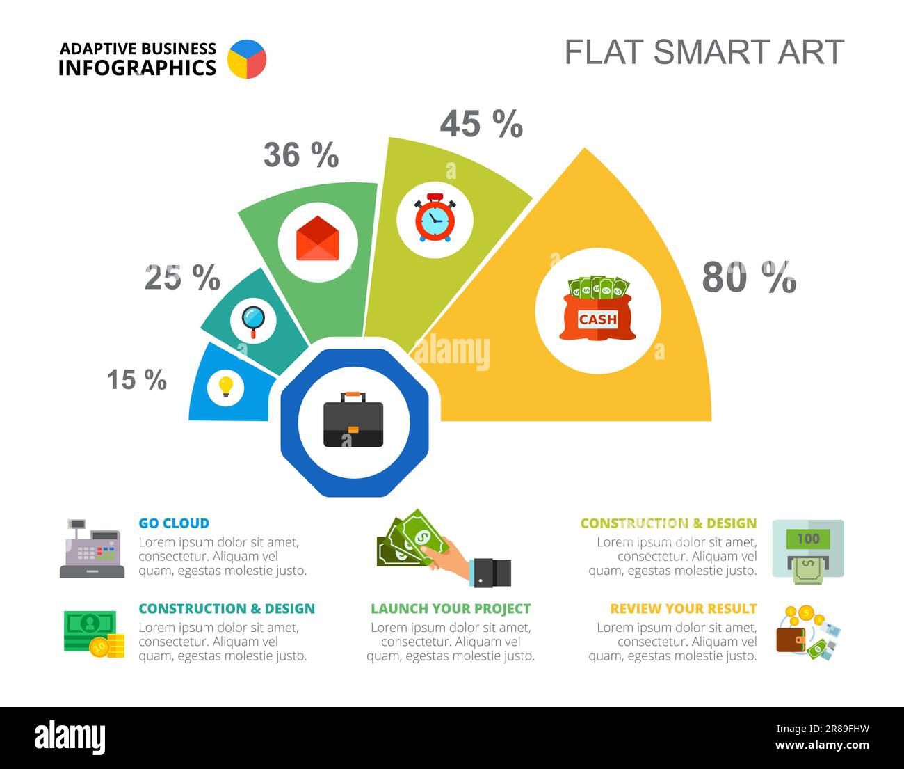 Financial Percentage Chart Slide Template Stock Vector Image & Art - Alamy