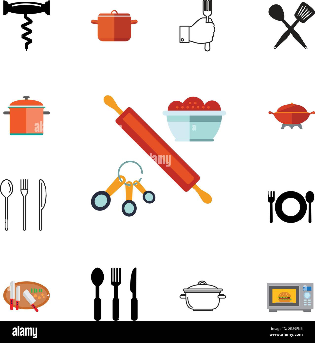 Kitchen utensils icon set Stock Vector Image & Art - Alamy