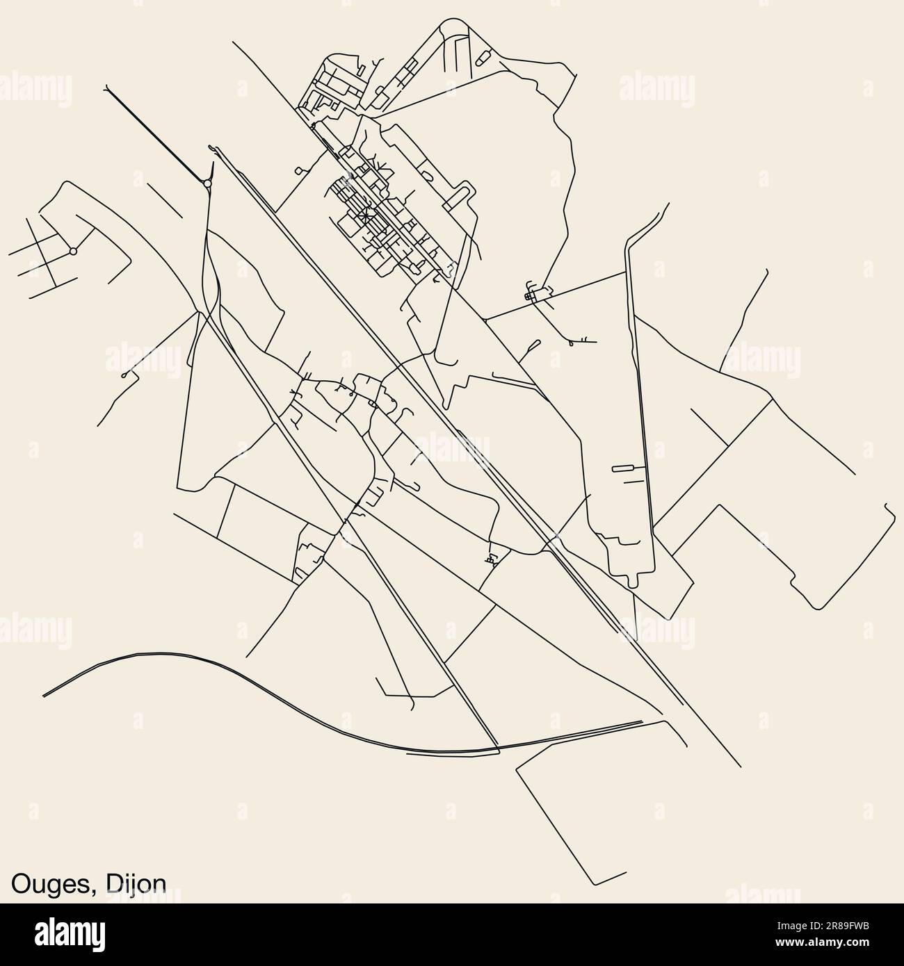 Street roads map of the OUGES QUARTER, DIJON Stock Vector Image & Art ...