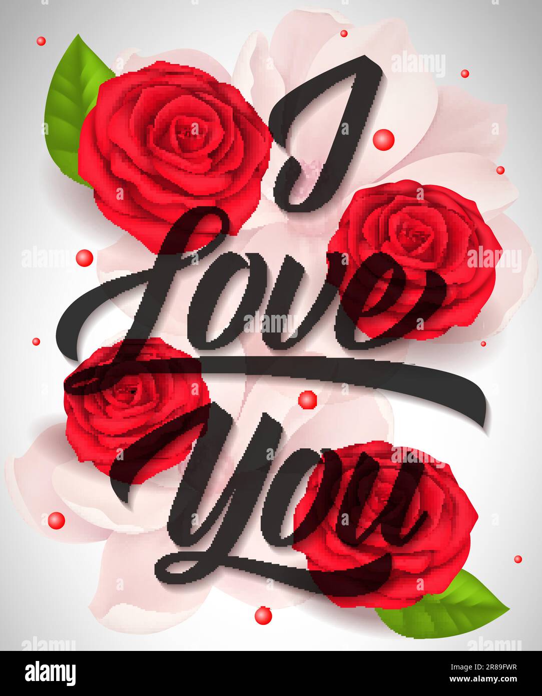 I Love You Lettering with Flowers Stock Vector Image & Art - Alamy