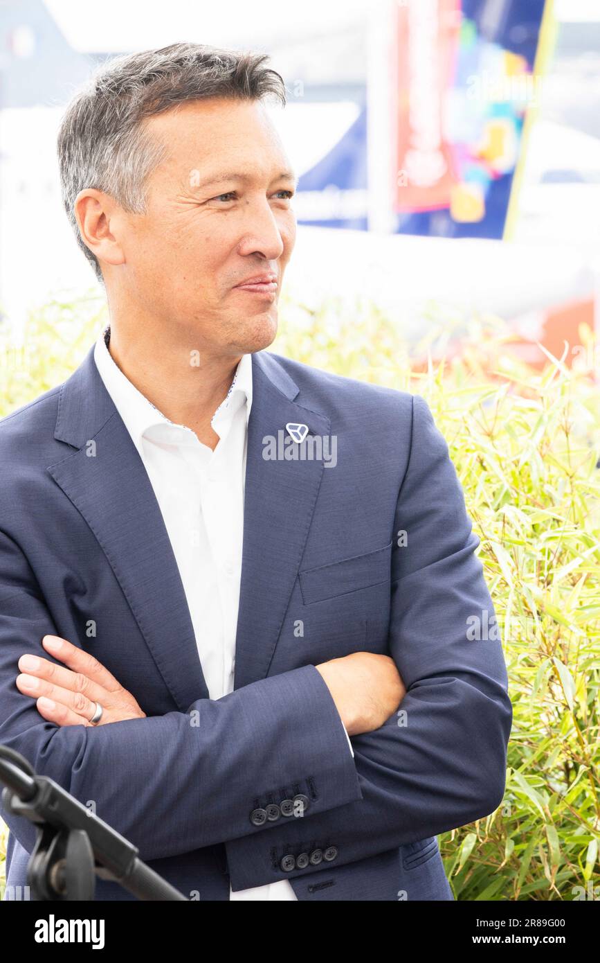 Le Bourget, France. 20th June, 2023. CEO of Volocoptor Dirk Hoke at ...