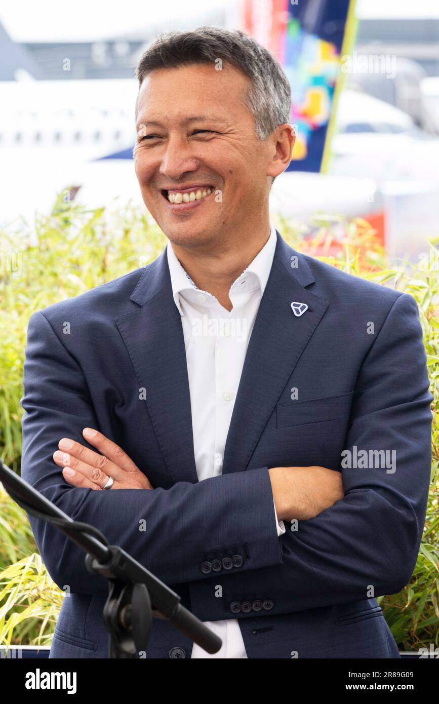 Le Bourget, France. 20th June, 2023. CEO of Volocoptor Dirk Hoke at ...