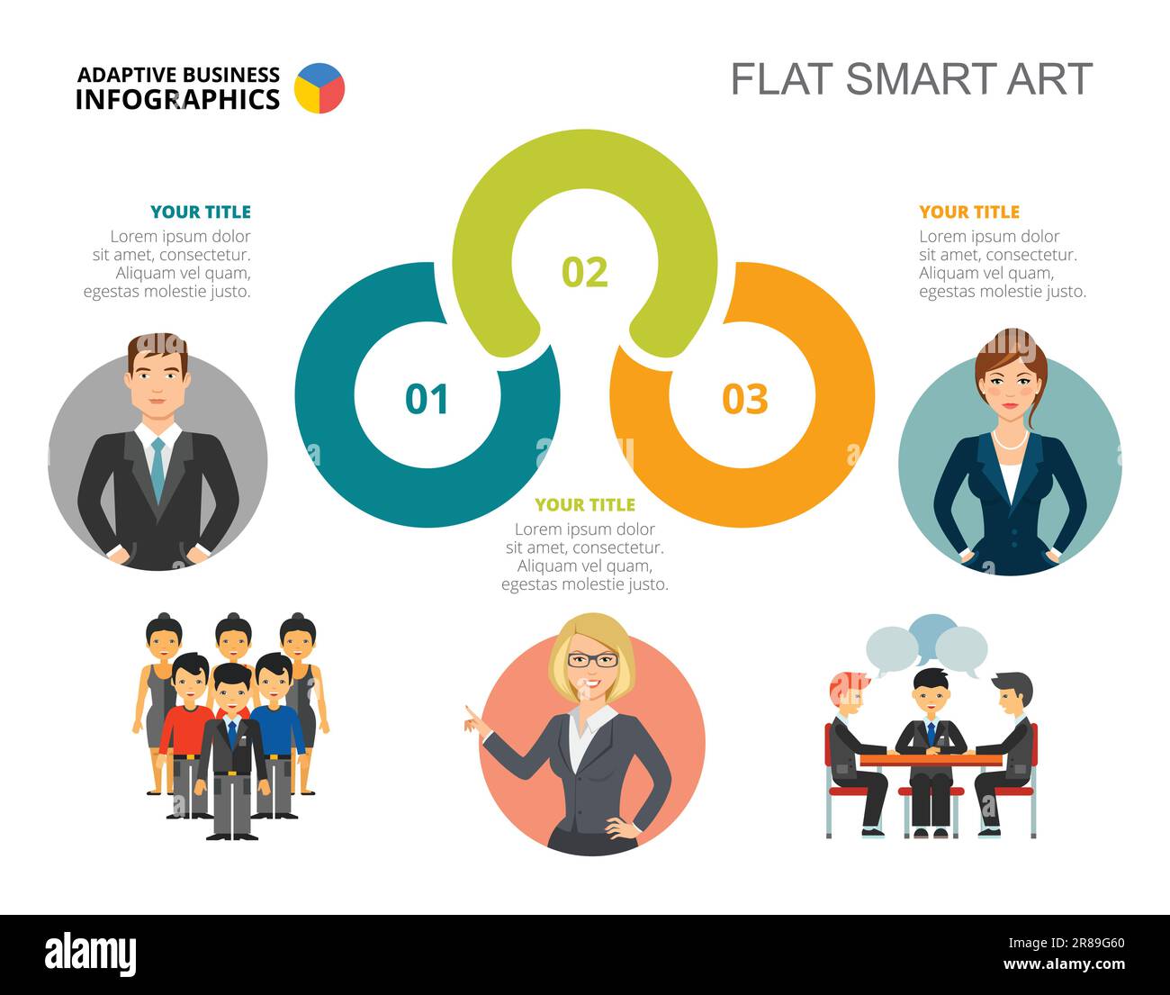 Three Steps Teamwork Slide Template Stock Vector Image & Art - Alamy