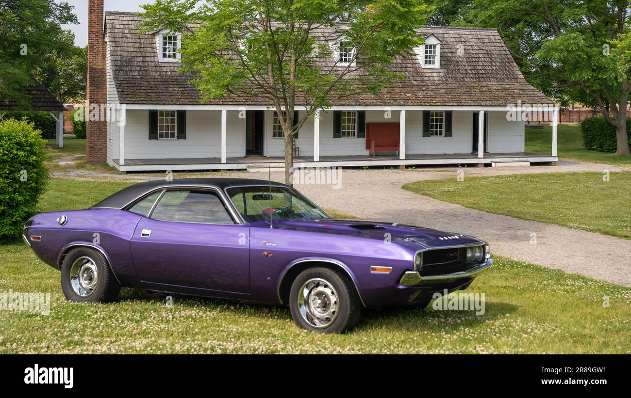 DEARBORN, MI/USA - JUNE 17, 2023: 1970 Dodge Challenger R/T car, The ...
