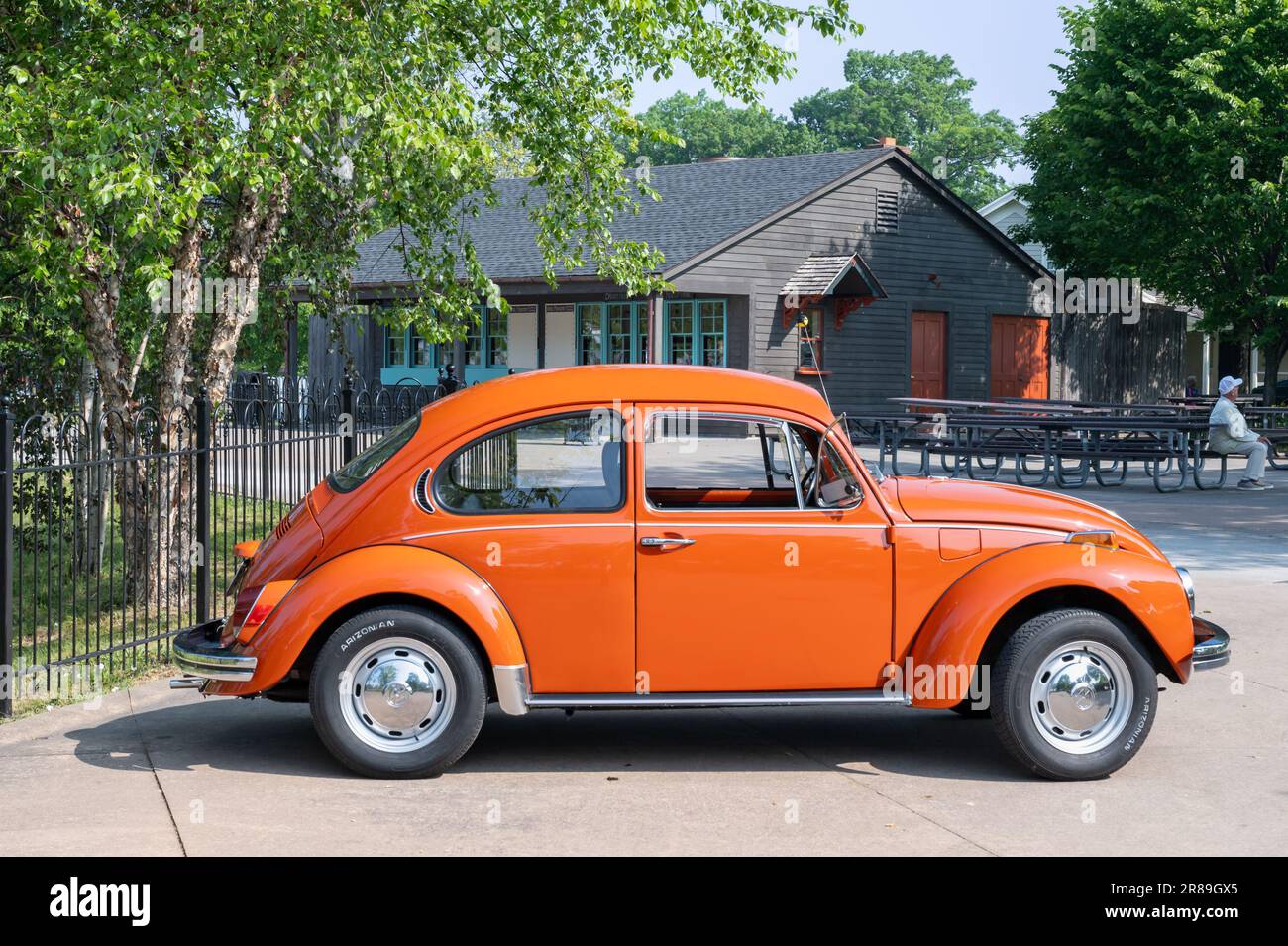 DEARBORN, MI/USA - JUNE 17, 2023: 1971 Volkswagen Super Beetle car, The ...