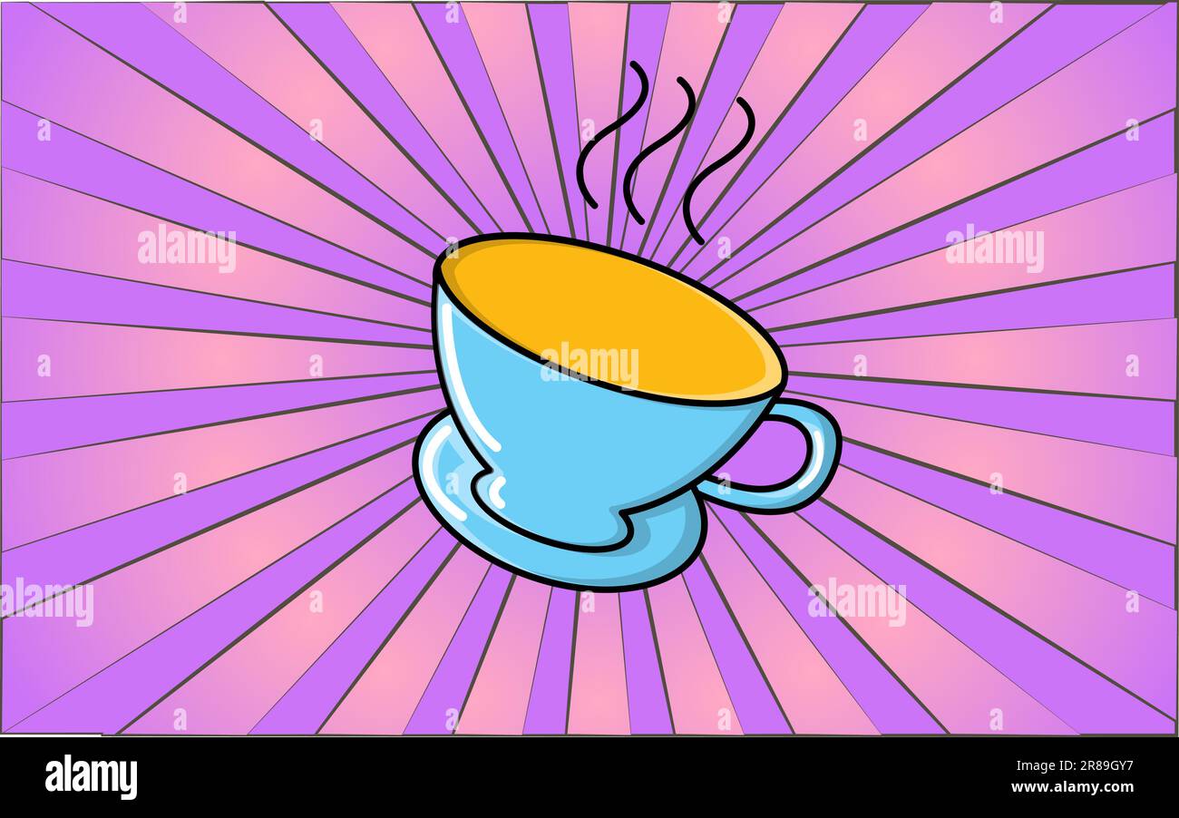 Delicious porcelain glass cup of quick invigorating aromatic coffee on ...