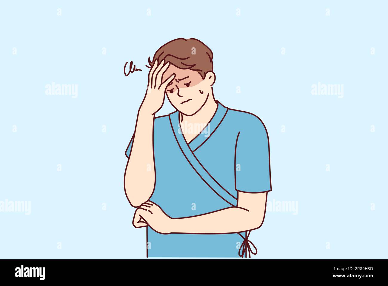 Depressed male cancer patient Stock Vector Images - Alamy
