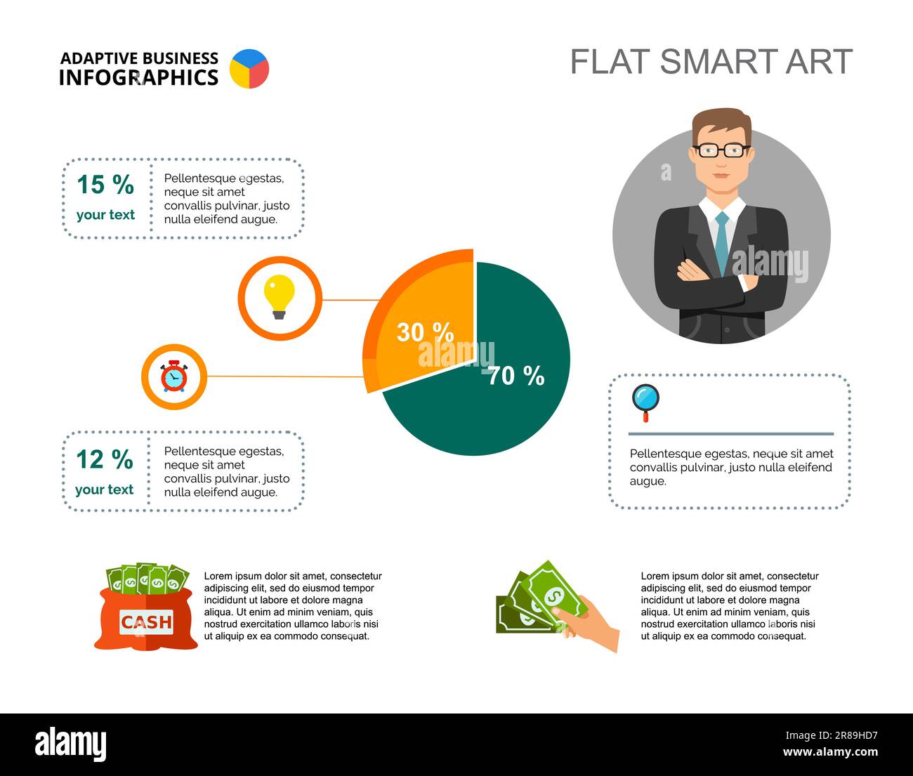 Financial Pie Chart Slide Template Stock Vector Image & Art - Alamy