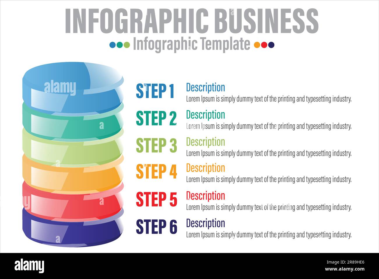 3D Box Template infographic with 6 steps or six options. Design can be ...