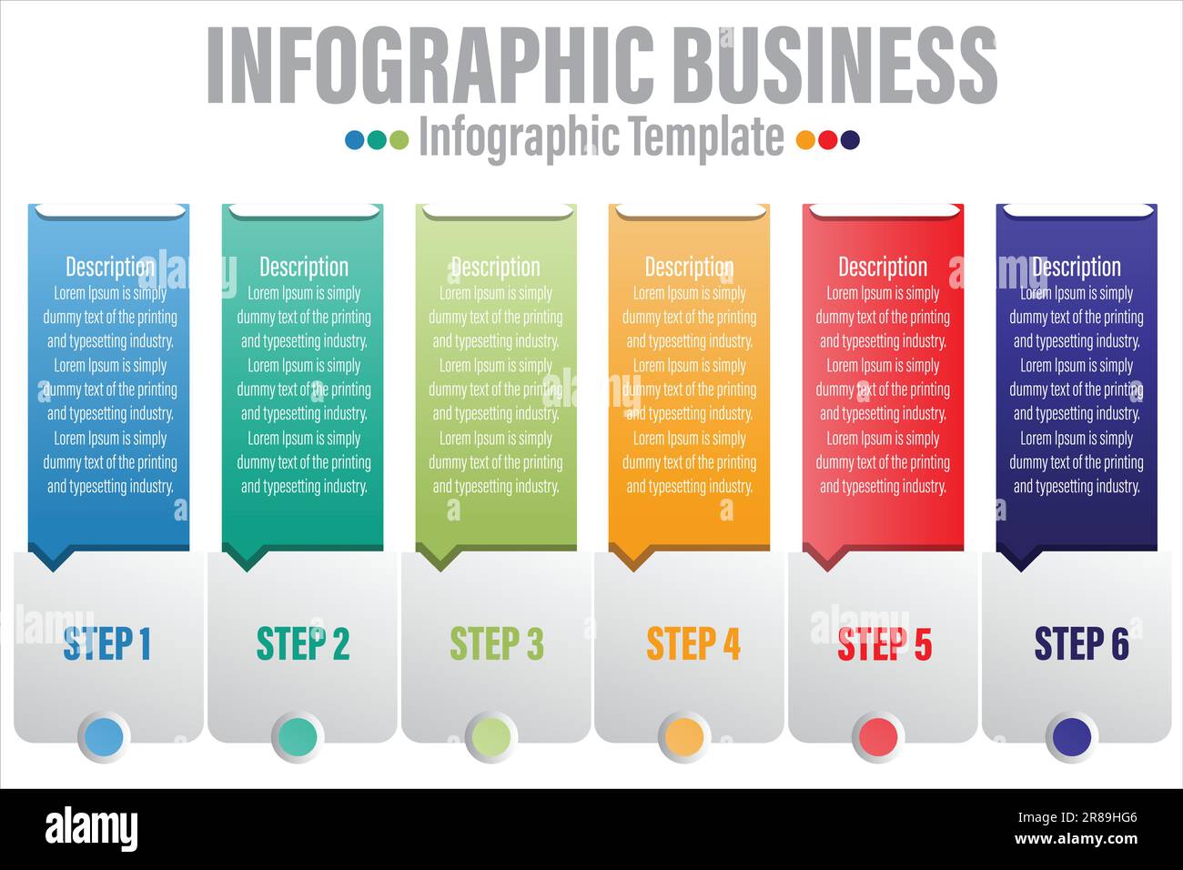 Timeline 6 Steps, six 6 option shape table chart elements with steps ...