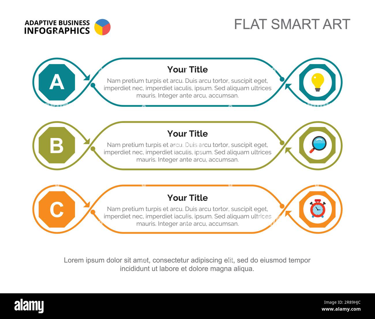 Three Stages Strategy Slide Template Stock Vector Image & Art - Alamy