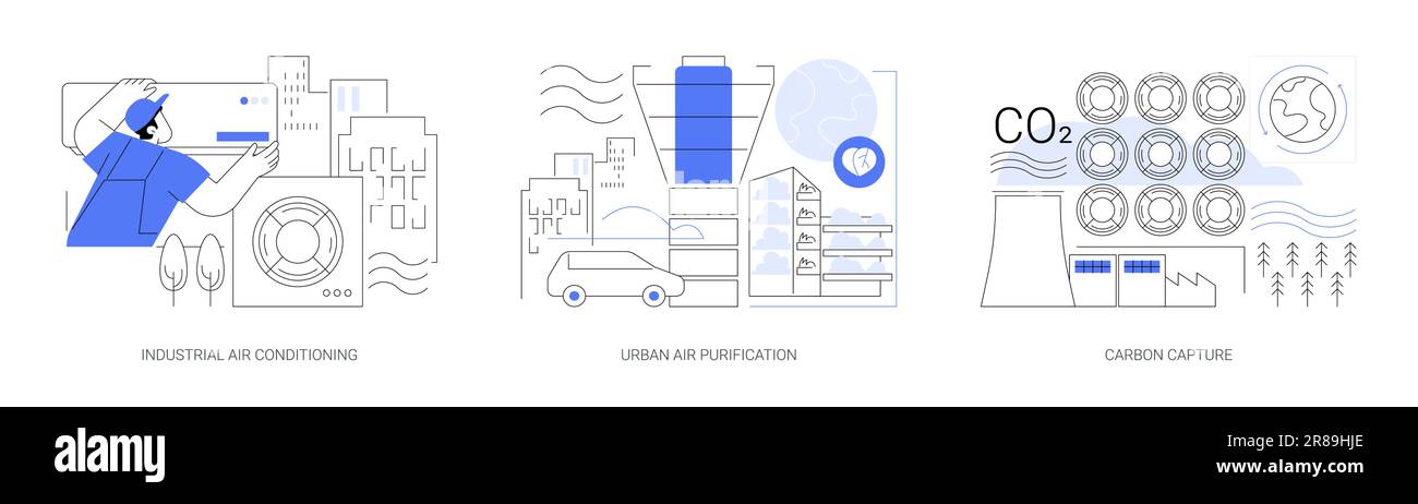 Industrial filtration systems abstract concept vector illustrations ...