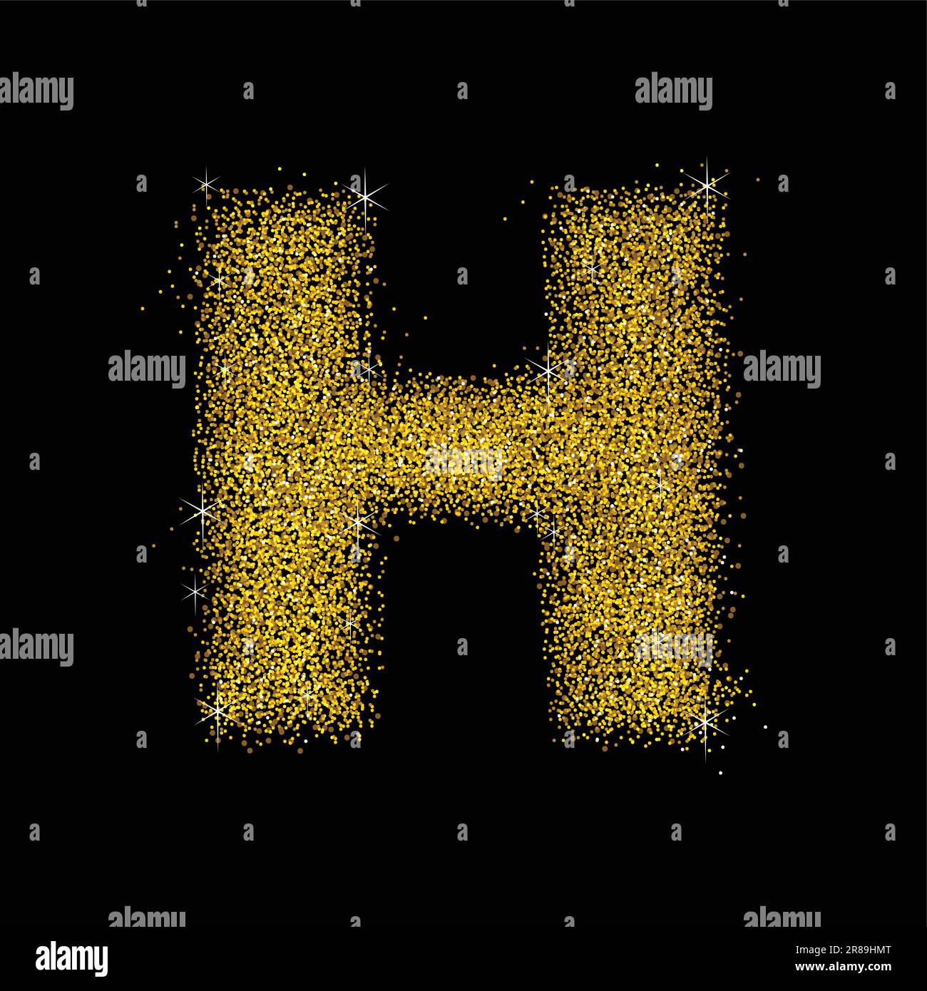 Gold dust font type letter H Stock Vector Image & Art - Alamy