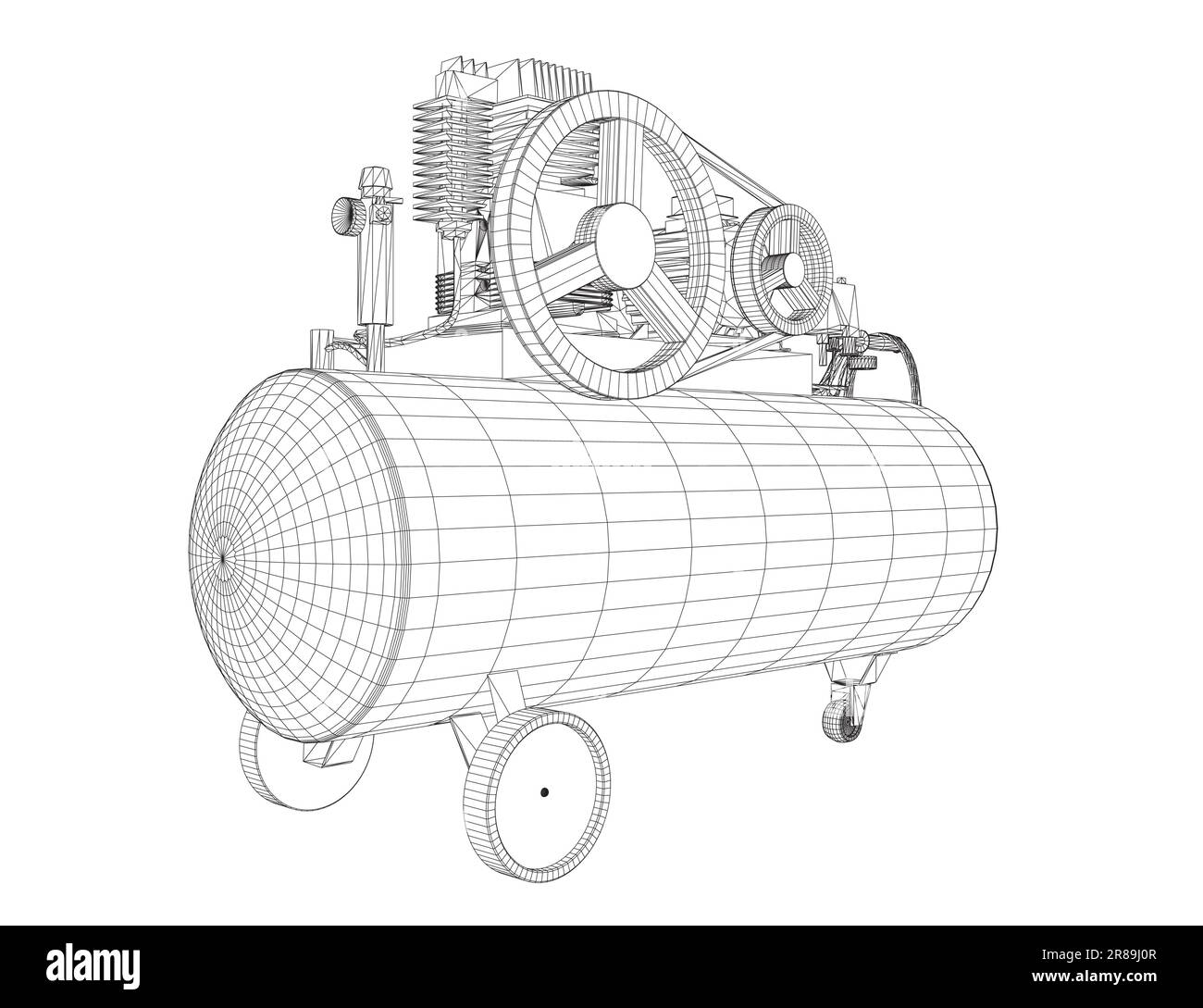 Air Compressor Isolated on White. Air compressor pneumatic icon ...