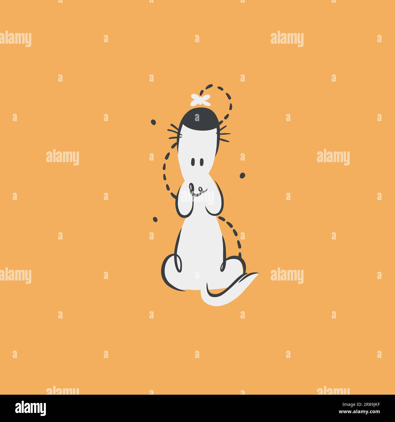 Hand drawing vector abstract cute dog doodle illustration. Cartoon dog ...