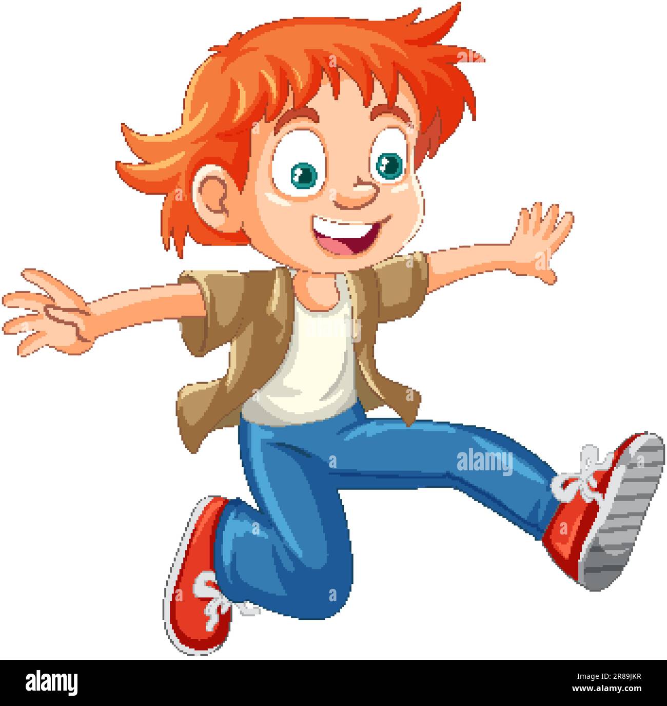 Urban boy jumping cartoon character illustration Stock Vector Image ...