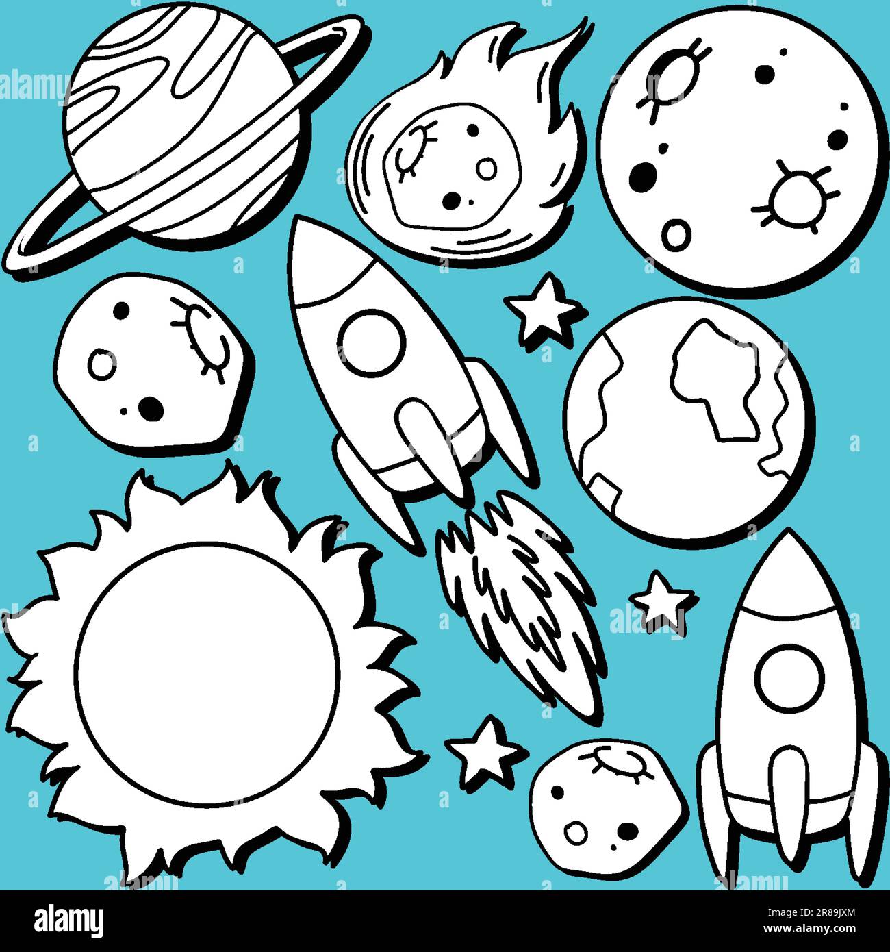 Astronomy Objects and Icons Vector Set illustration Stock Vector Image ...