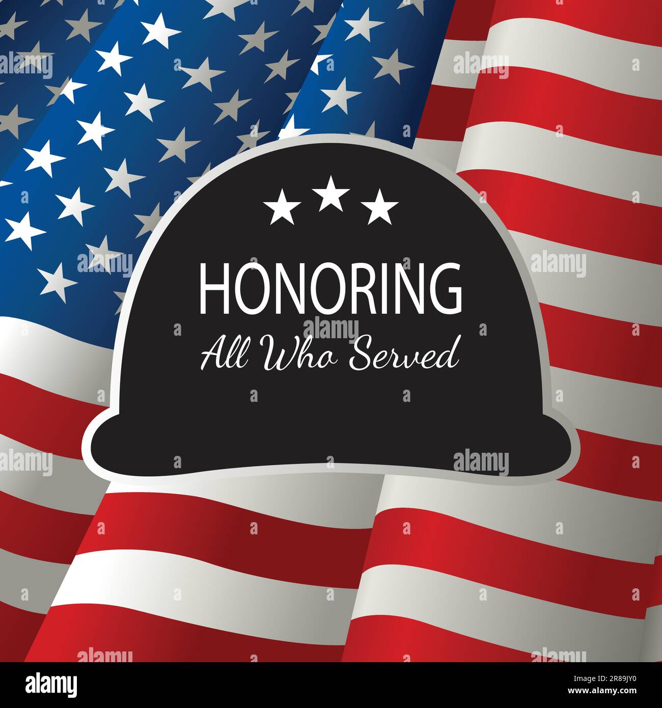 Pictogram of military helmet on United States of America flag. For ...