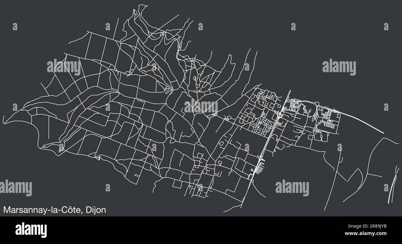 Street roads map of the MARSANNAY-LA-CÔTE QUARTER, DIJON Stock Vector ...