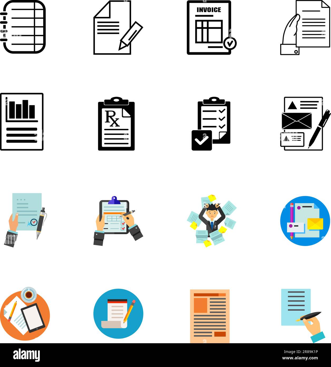 Business documents icon set Stock Vector Image & Art - Alamy