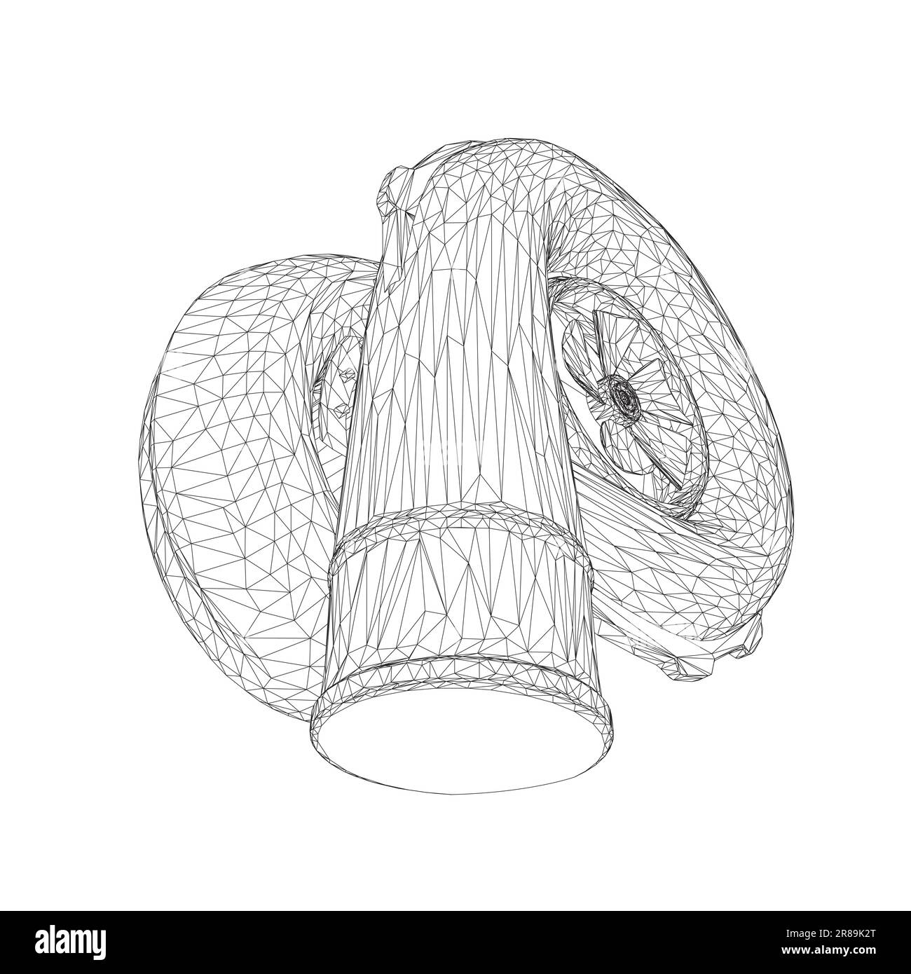 Wireframe Steam turbine rotor operation. Vector illustration ...