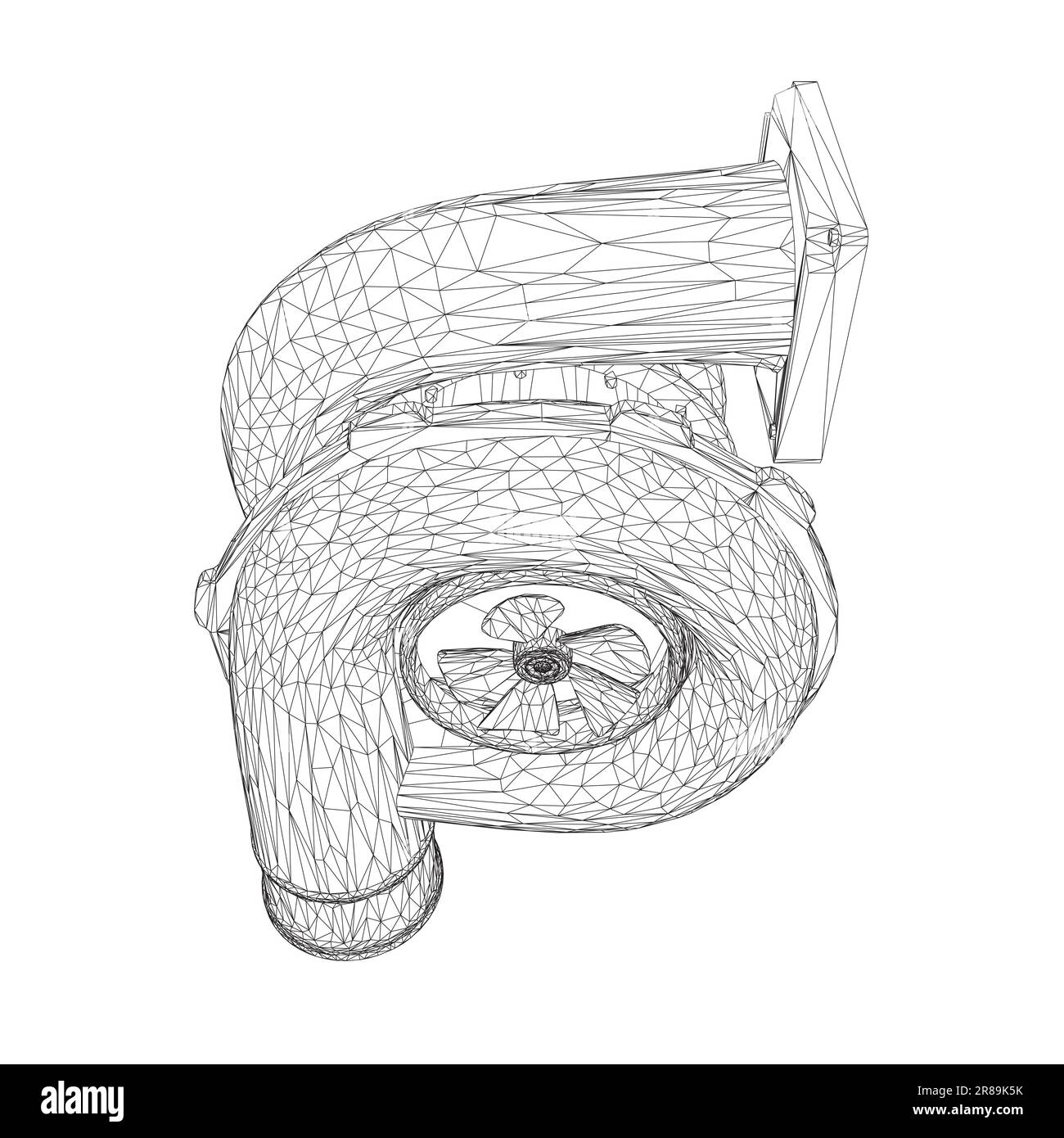 Wireframe Steam turbine rotor operation. Vector illustration ...