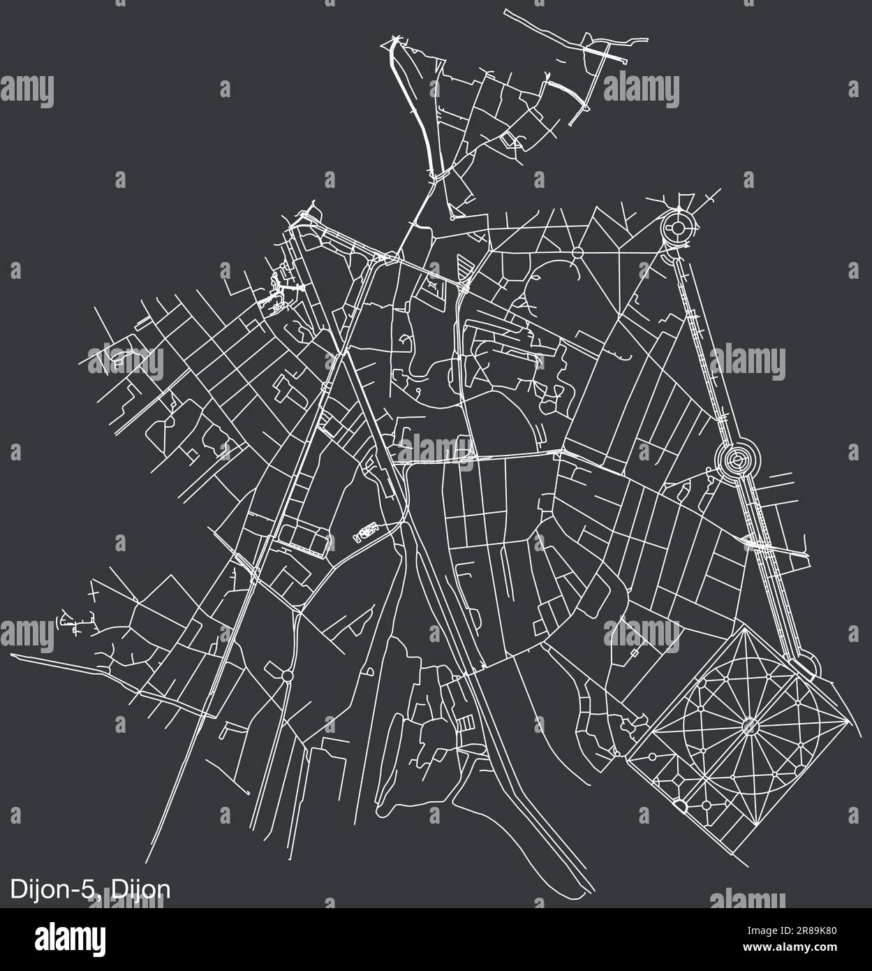 Street roads map of the DIJON-5 CANTON, DIJON Stock Vector Image & Art ...