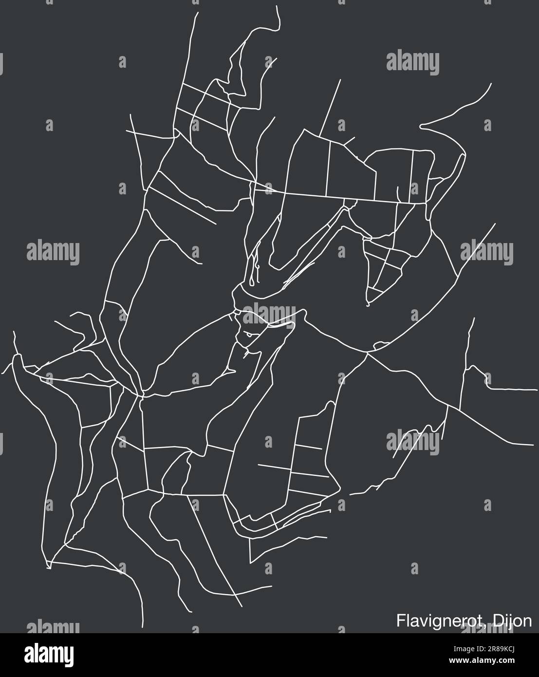 Street roads map of the FLAVIGNEROT QUARTER, DIJON Stock Vector Image ...