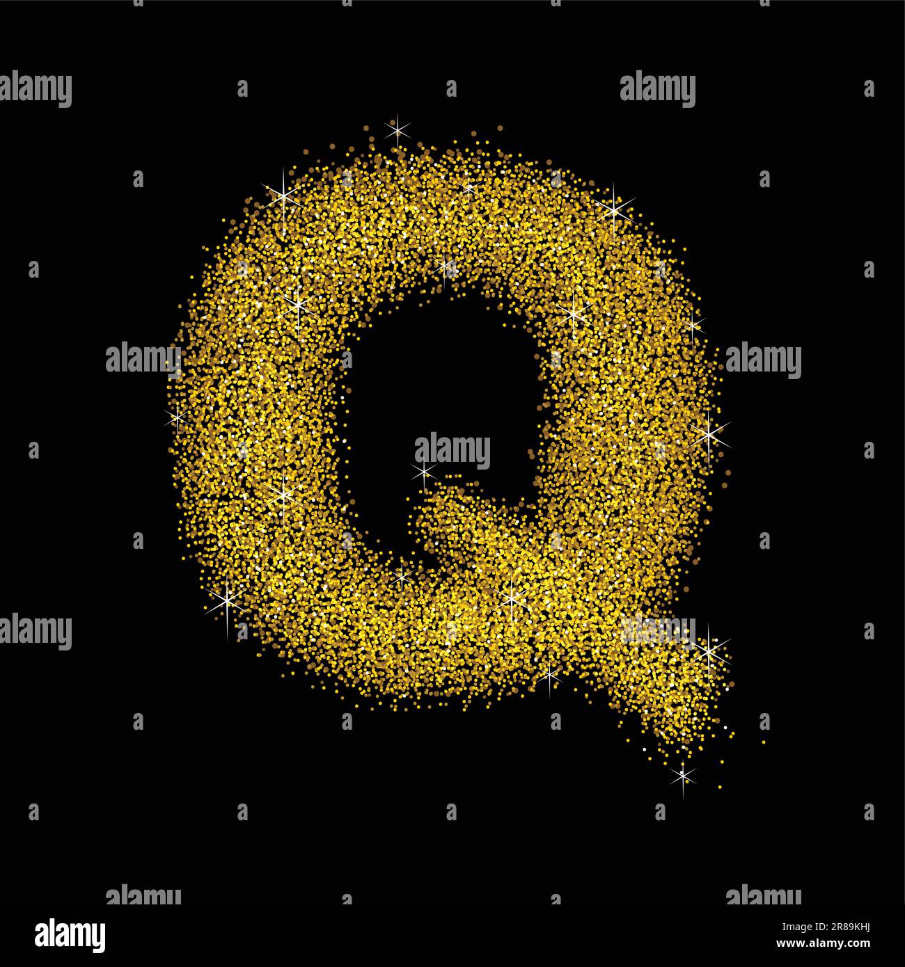 Gold dust font type letter Q Stock Vector Image & Art - Alamy