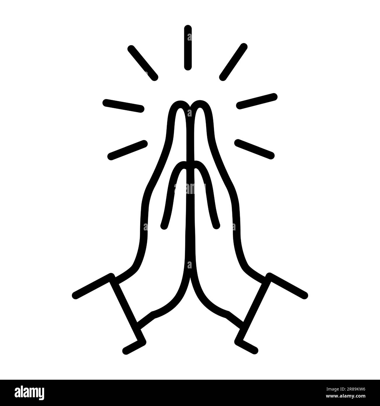 Pray icon vector. Hands folded in prayer line icon. Outline hands ... Pray icon vector. Hands folded in prayer line icon. Outline hands ...