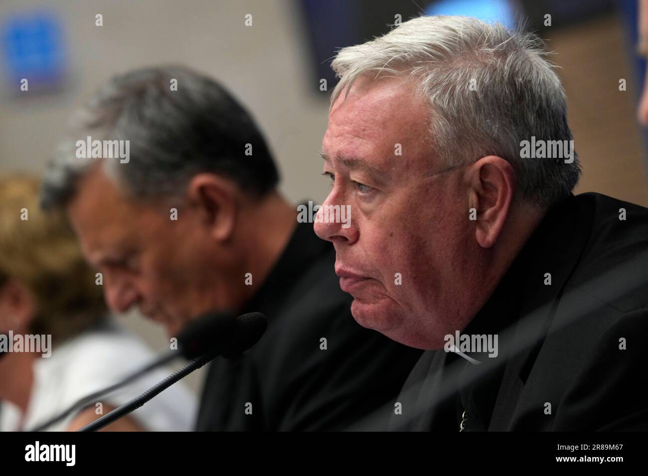 Cardinal Jean-Claude Hollerich, right, attends at a presentation of the ...