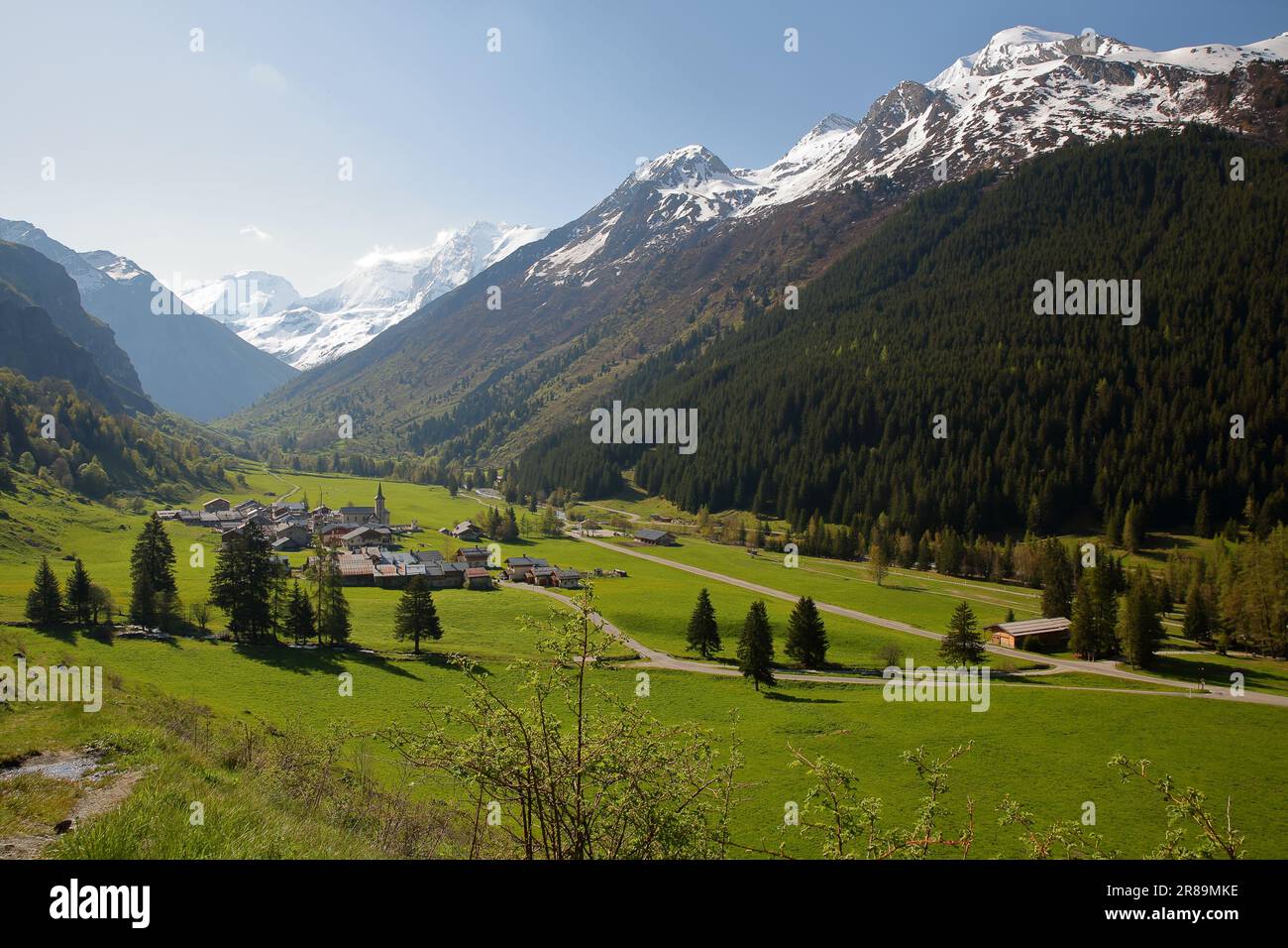 General view of the valley of Champagny le Haut, gateway to the Vanoise ...