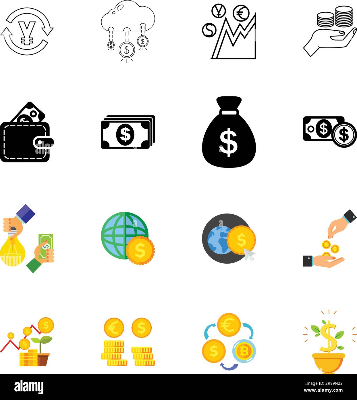 Money icon set Stock Vector Image & Art - Alamy