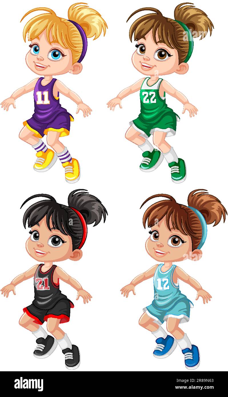 Female basketball player cartoon character illustration Stock Vector ...