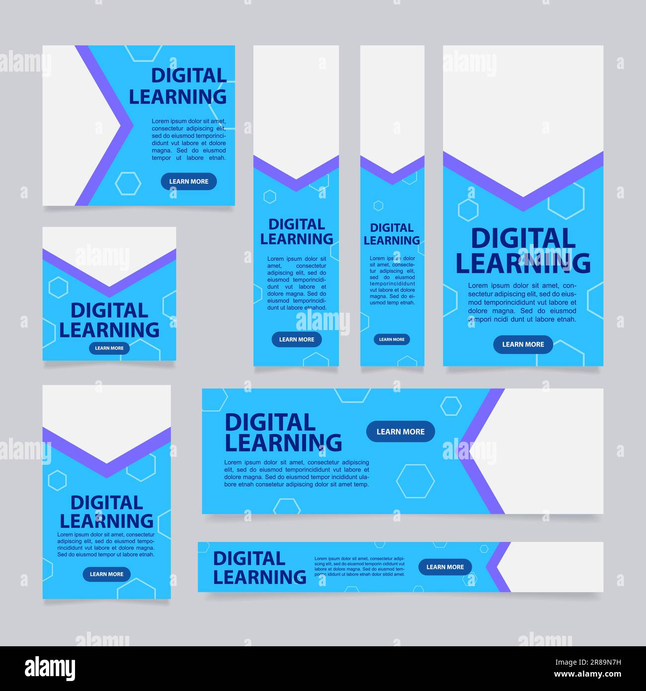 Digital learning portal web banner design template Stock Vector Image ...