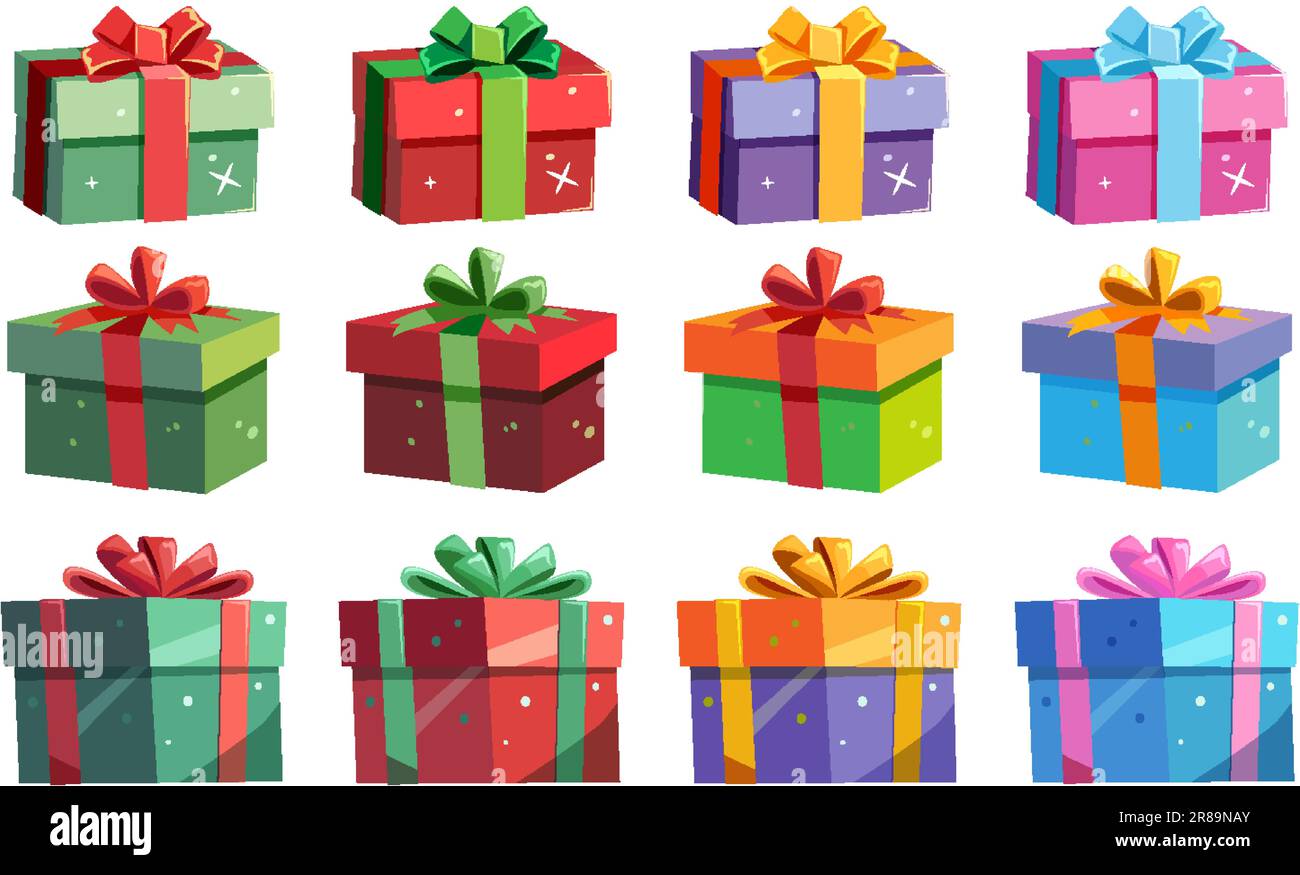 Set of gift box cartoon illustration Stock Vector Image & Art - Alamy