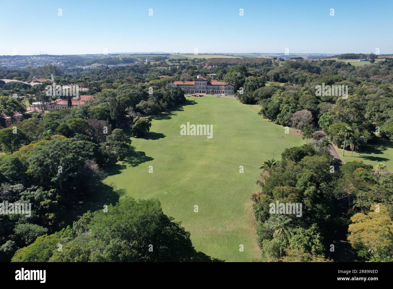 Piracicaba, Sao Paulo, Brazil. June18, 2023. Drone view of high ...