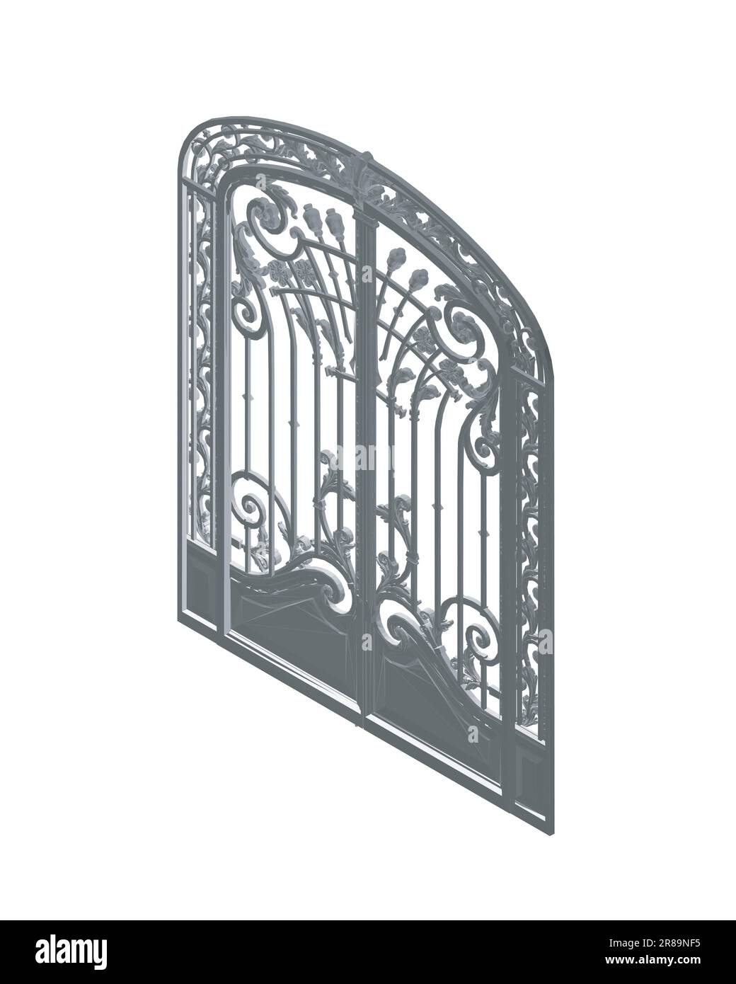 Polygonal Fence gate isolated cartoon. Vector metal entrance. Vector ...